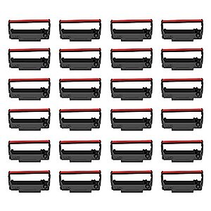 24-Pack ERC30 ERC-30 ERC 30 34 38 B/R Compatible Cash Register Ink Ribbon Used for ERC38 NK506 TM-U220 M188B, BTP-M300, GRC-220BR SBR-275 (Black and Red)