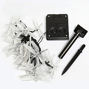 LOHOME 30 LED Solar String Light Outside Waterproof Solar Powered Lamps, Dragonfly Fairy Lights Garden Lamp for Outdoor, Home, Lawn, Wedding, Patio, Party and Holiday Decorations (Warm White)