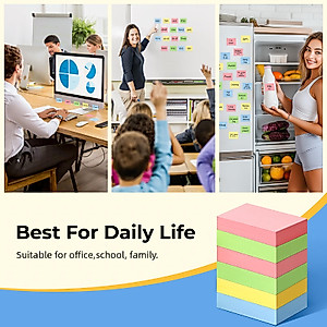 50 Pads Mini Sticky Notes 1.5X 2 inch, Small Self-Stick Note, Bulk Tiny Pads for Office, School, Home, 100 Sheets/Pad, 4 Pastel Colors, Pink, Yellow, Green, Blue