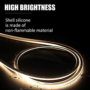 YXHL DC12V Warm White Silicone LED Neon Rope Light, Waterproof for Indoor & Outdoor Decoration DIY Signboard, 16.4FT/5Meters