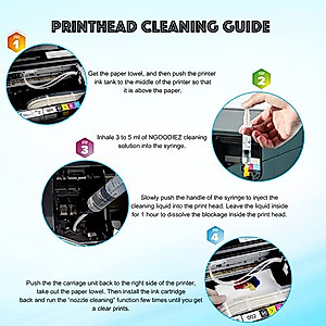 NGOODIEZ Printhead Cleaning Kit for Inkjet Printers Epson, HP, Brother, or Canon - Universal Print Head Cleaner Kit for Printer Nozzle - Works on Sublimation Ink, Pigment Ink, and Dye Ink (100mL)