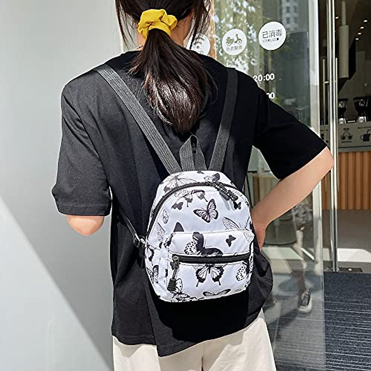 sikiwind Fashion Women Animal Pattern Printing Backpack Casual Small Handbags (B)