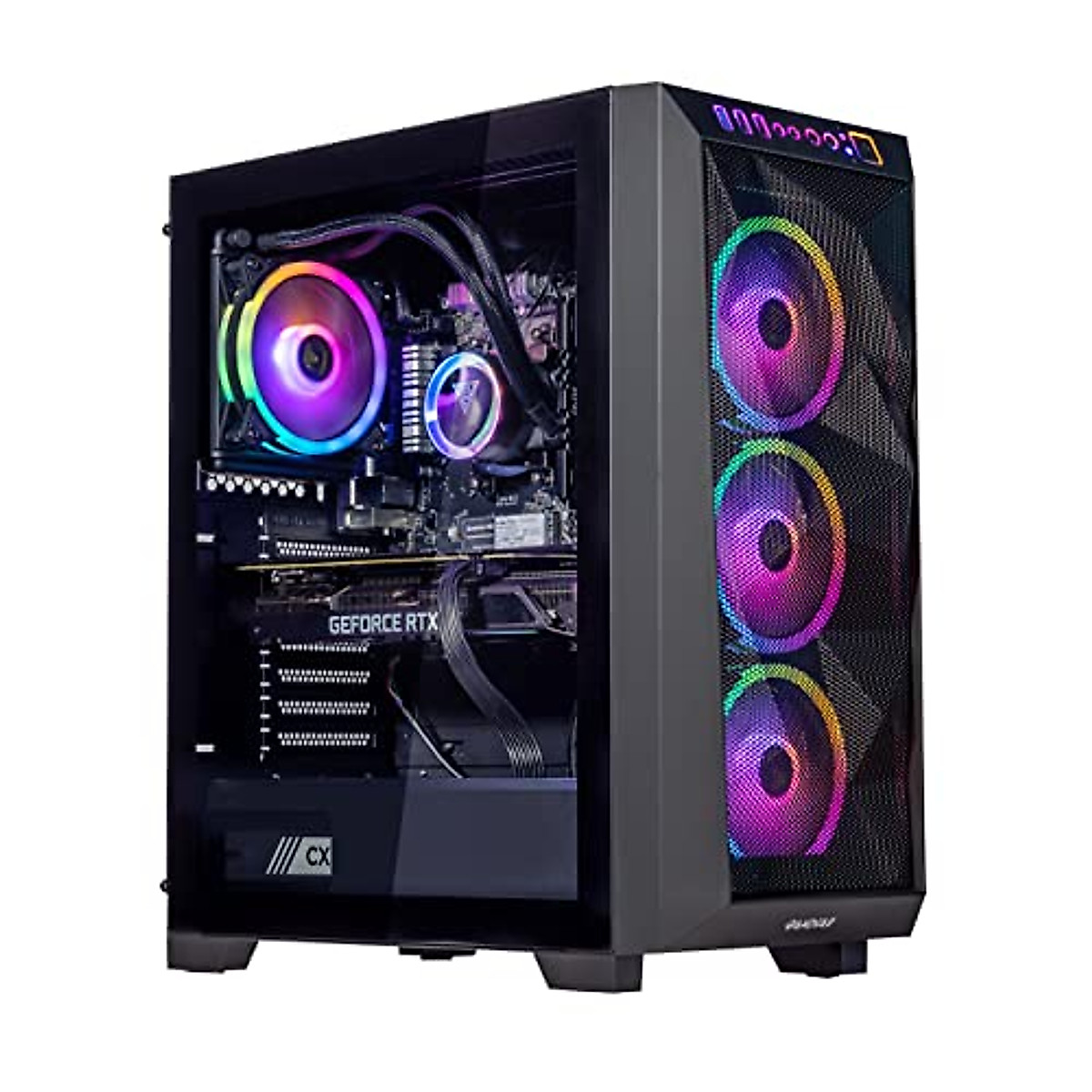 Velztorm Pilum CTO Powerful Gaming Desktop PC Liquid-Cooled (AMD Ryzen 7 3700X 8-Core, 32GB DDR4, 512GB PCIe SSD+1TB HDD (3.5), GeForce RTX 3060 12GB, 120mm AIO, RGB Fans, 750W PSU, WiFi-N, Win11P)