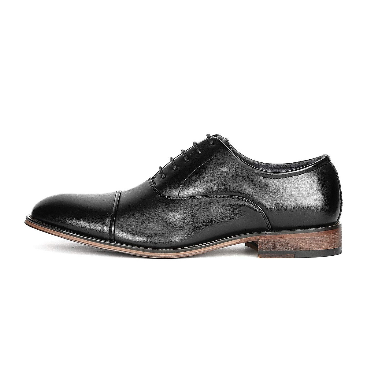 Bruno Marc Men's Black Lace Up Soft Cap-Toe Oxfords Formal Dress Shoes,LOUISWIDE_2,BLACK,11 W US