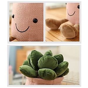 NatureMan Stuffed Plants Succulent Plush, Soft Fluffy Toy Succulent Plants Friend Throw Pillow,Succulents Plushies Pillow Toy Room (Khaki)