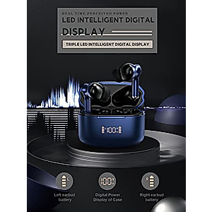 Wireless Earbuds, ANC+ENC Bluetooth 5.3 Headphones LED Power Display Earphones Wireless Charging Case 30Hrs Playback IPX6 Waterproof in-Ear Headsets with Mic for TV Smart Phone Computer Laptop Sports