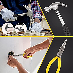 COMOWARE 130 Piece Tool Set, General Household Hand Tool Kit with Plastic Toolbox Storage Case