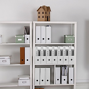 Harloon 24 Pcs Plastic Magazine File Holder Desk Storage Folder Organizer Cardboard Shelves Heavy Duty Document Box Vertical Book Bin File Rack for School Home Classroom Office (Black)