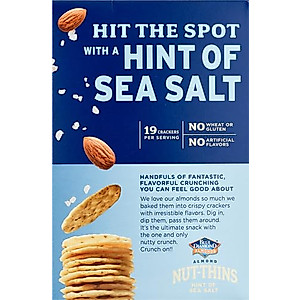 Blue Diamond Almonds Nut-Thins Gluten Free Cracker Crisps, Hint Of Sea Salt, Family Size, Sea Salt, 7.7 oz