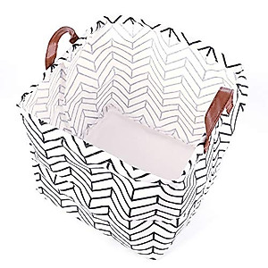 Kingrol 3 Pack Storage Baskets,13 x 13 x 13 Inch Large Collapsible Storage Bins with Handles for Closet Shelves Organizer, Decorative Baskets for Home, Office, Nursery, Laundry