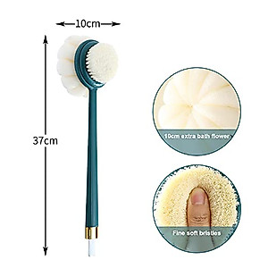 3 Pack Back Scrubber for Shower Long Handle Back Brush Dual-Sided Soft Bristles Shower Scrub Brushes for Body