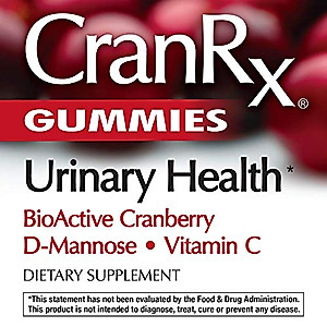 Nature's Way CranRx Gummy Urinary Health BioActive Cranberry + D-Manonse + Vitamin C, 60 Gummies