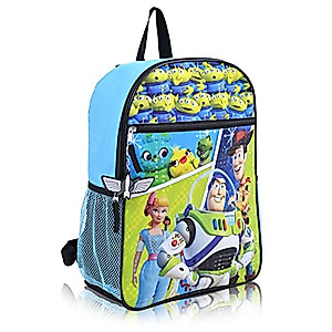 Disney Toy Story Boys Backpack for Little Kids | 6 Piece Set Water Bottle Keychains Snack Tote and Knapsack School (Toy Story 6Pc) 16” x 12” x 5”