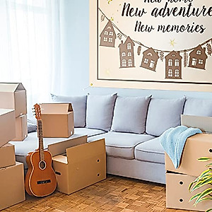 New Home New Adventures New Memories Backdrop Banner Decor Brown – Housewarming Party Theme Decorations New House for Women or Men Supplies