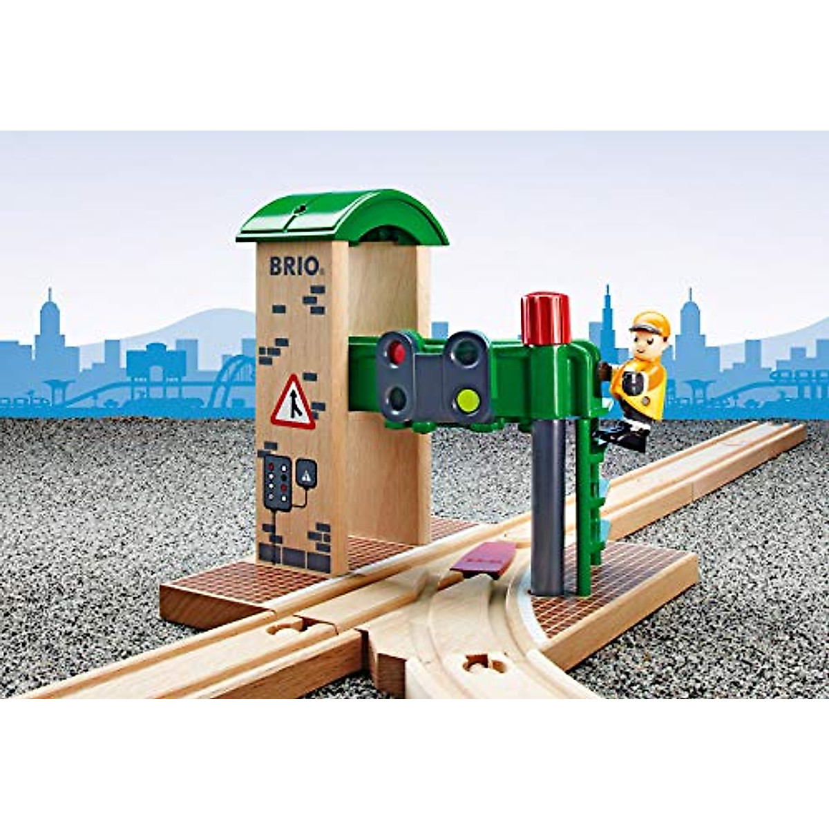 Brio World 33674 - Signal Station - 2 Piece Wooden Toy Train Accessory for Kids Age 3 and Up
