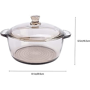 Glass Saucepan with Cover Heat-Resistant Glass Pot and Pan with Lid, Clear Glass Cooking Pot Cookware Set for Pasta, Noodle, Soup & Baby Food