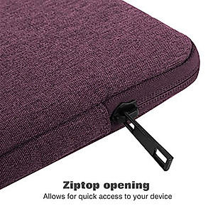 MoKo 12.9 Inch Laptop Sleeve Case Fits iPad Pro 12.9 M2 2022/2021/2020, Galaxy Tab S8+/S9+ 12.4 2022/2023, Surface Laptop Go 12.4", Polyester Bag Fit with Apple Pencil and Smart Keyboard, Purple