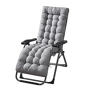Moonase 67 Inch Patio Chaise Lounger Cushion, IndoorOutdoor Rocking Chair Sofa Cushion with Ties and Top Cover,Non-Slip Sun Lounger Rocking Chair Swing Bench Cushion, Gray