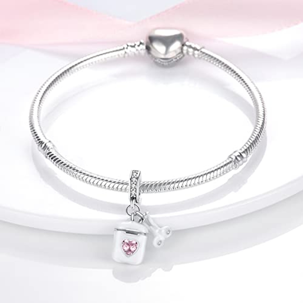 MULA 925 Sterling Silver Charms for Bracelets and Necklaces Family Letters Dangle Pendants Airplane Travel Beads Family Tree Jewelry Charms for Women