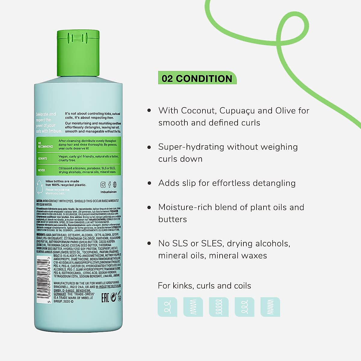 Imbue - Curl Respecting Conditioner for Wavy, Coily & Natural 4A-4C Hair, Embrace the Movement