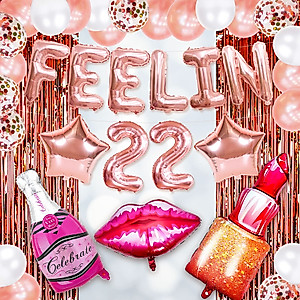 22 Birthday Decorations For Women 22nd Birthday Decorations For Women Girls Feelin 22 Balloons Feelin 22 Banner 22nd Birthday Supplies 22nd Birthday Balloons 22 Birthday Party Supplies Favors