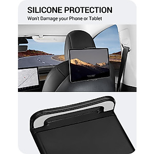 BASENOR 2025 Upgraded Tesla Model Y Model 3 Model S Model X LR/Plaid Tablet Holder Headrest Tablet Mount, 360° Adjustable Travel Rotation Tesla Car Headrest Stand Cradle Accessories