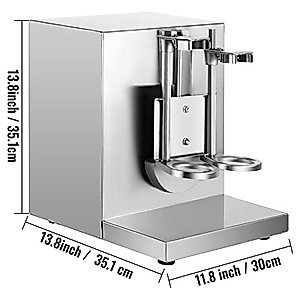 Happybuy Milk Tea Shaker Double Frame Milk Tea Shaking Machine 400r per Minute Stainless Steel Auto Tea Milk Making Machine for Boba Milk Tea