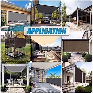 Amagenix 90% Sun Shade Cloth with Grommets, 12' x 16' Pergola Replacement Shade Cover Canopy Privacy Screen for Outdoor Patio Garden, Mocha (We Customized)