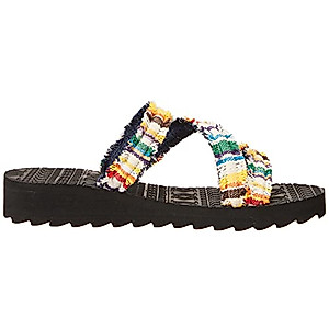 MUK LUKS Women's Wave Riptide Sandals, White Multi, 9