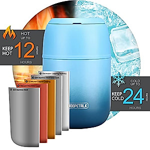 17 oz Insulated Lunch Containers Hot Food Jar, Wide Mouth Lunch Thermos for Hot Food Kids Adults, Vacuum Stainless Steel Thermos Lunch Box With Handle Folding Spoon for School, Office, Travel