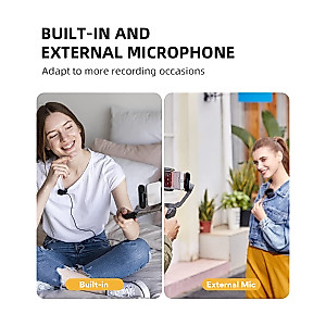 MAONO Ultra-Compact Wireless Lavalier Microphone with MFi Certified for iPhone, iPad, 2.4GHz Dual Lapel Mics with Pro Audio Chip and Mute for TikTok, Interview, Vlogging, Live Streaming(WM820 B2)