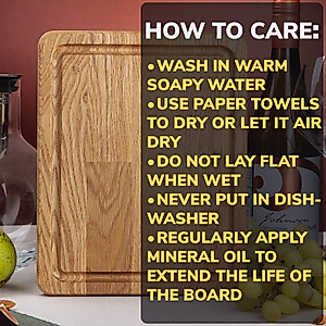 Cutting Board - 10x8 Inches Small Wood Cutting Board - Oak Cutting Board - Real Wood Cutting Board - Chopping Board for Kitchen - Edge Grain Oak Wood Board