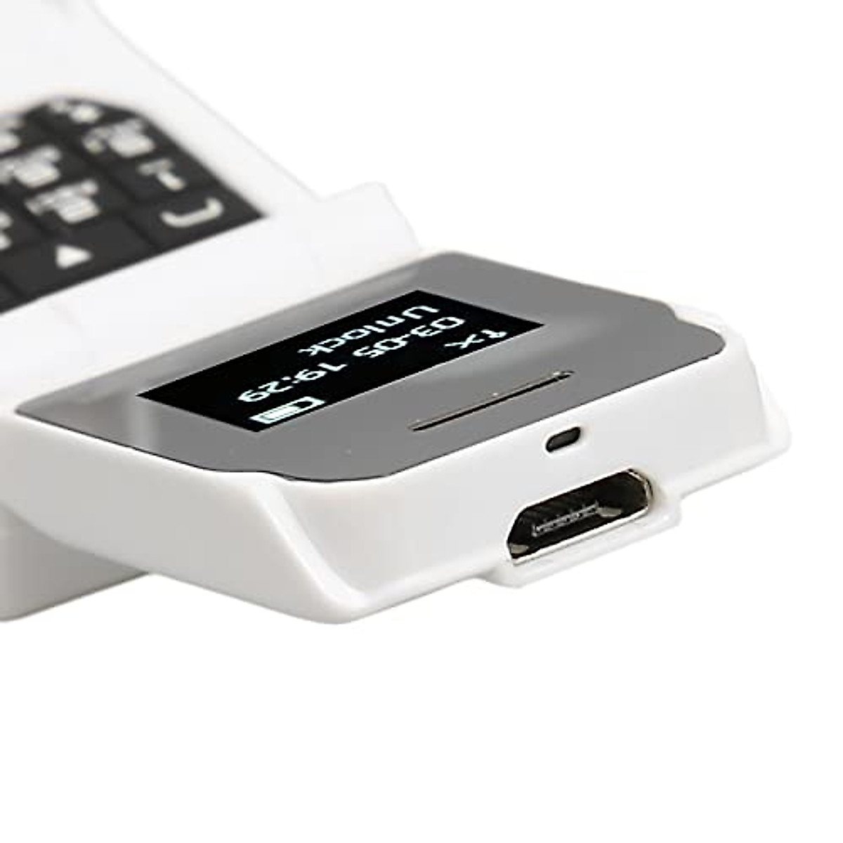 Seniors Flip Cell Phone, 2G GSM Mini Easy to Use Mobile Phone for Elderly Kids, Big Buttons Loud Volume, 0.66 Inch OLED Screen, 32+64MB, 300mAh Battery Bluetooths (White)