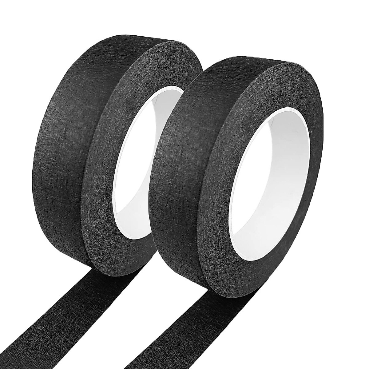 Zellykool Masking Tape 1 Inch, 2 Rolls Painter's Tape 1 Inch x 55 Yards, Painting Adhesive Tape for Painting, Home, Office, School Stationery, Arts, Crafts, Decoration (Black)
