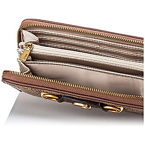 GUESS Izzy Large Zip Around Wallet, Latte Logo/Brown