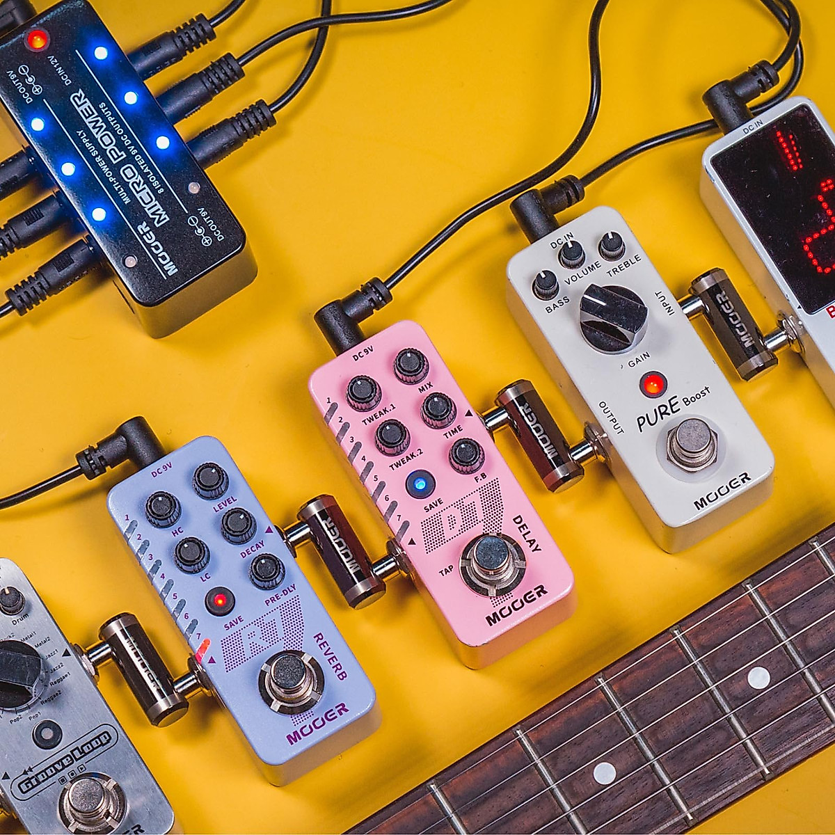 MOOER PC-Z Shape Z Guitar Pedal Connector Patch Connector (3-Pack) Keep Your Pedalboard Tidy