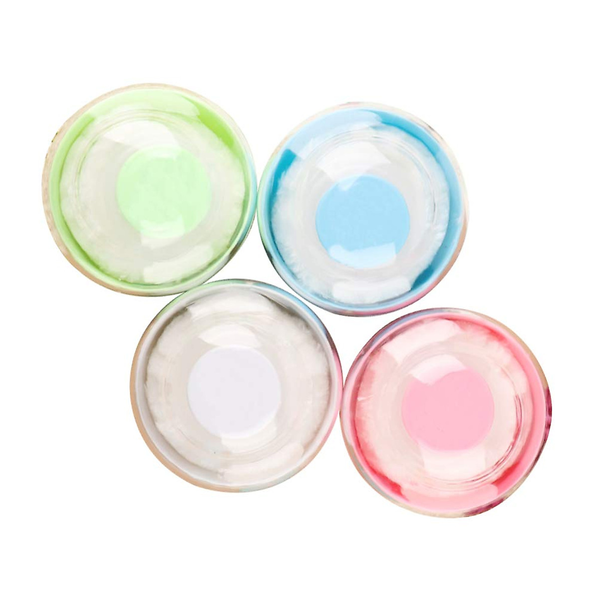 LEORX 4pcs Baby Powder Puff Case Talcum Powder Puff Container Box for Baby Infant Newborn