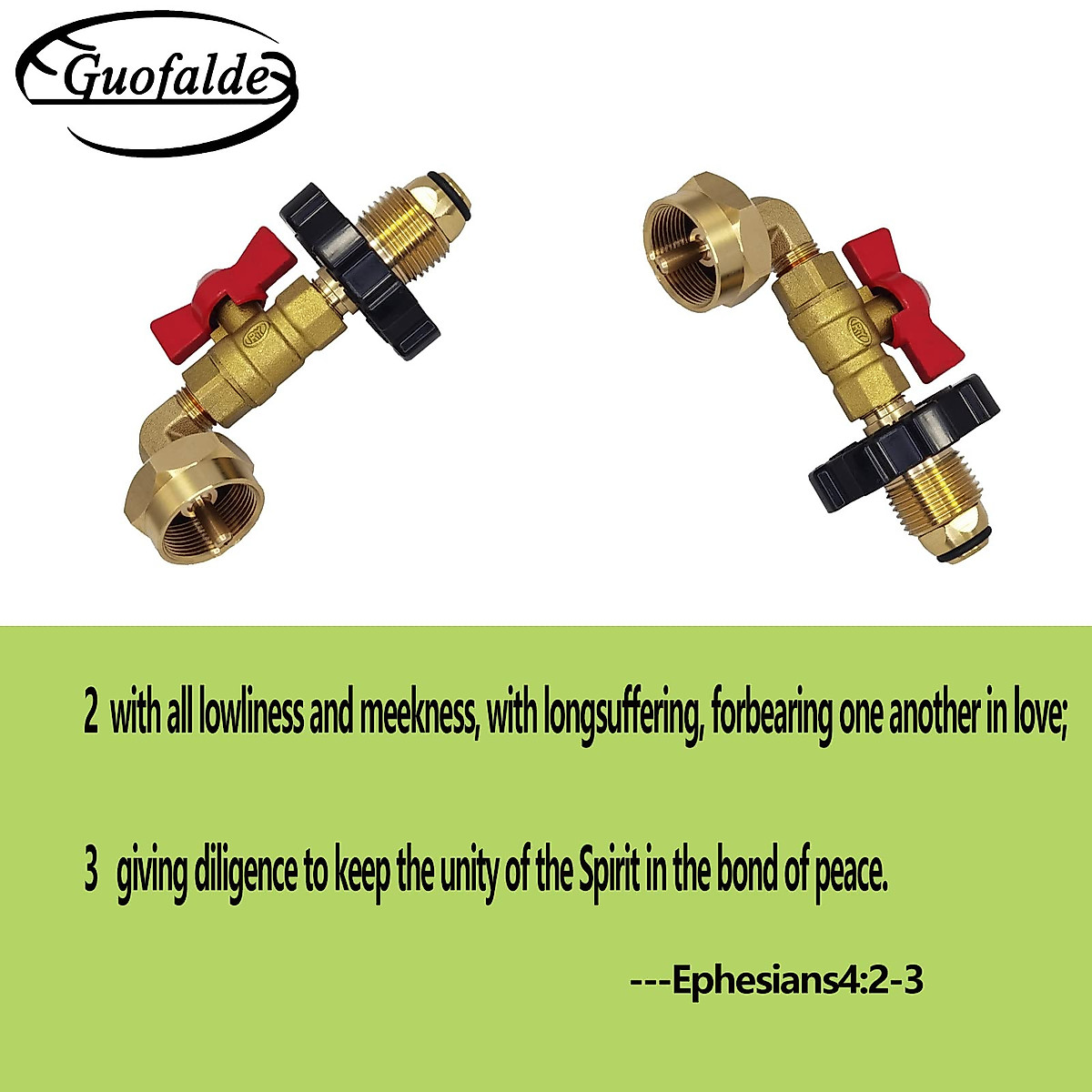 GUOFALDE 90 Degrees POL Propane Refill Elbow Adapter, Propane Refill Pressure Adapter with ON-Off Control Valve, for Camping Grill 1 LB Tank Cylinder 5-40LBS Cylinde