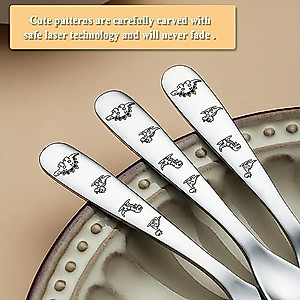 Evanda Toddler Utensils, 6 Pieces Stainless Steel Toddler silverware set, Kids Utensils Forks and Spoons, Mirror Polished Smooth Round Tableware and Dishwasher Safe