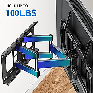 MOUNTUP TV Wall Mount, TV Mount Swivel and Tilt Full Motion for Most 42-82 Inch Flat Curved TVs, Wall Mount TV Bracket with Articulating Arm, Holds up to 100lbs Max VESA 600x400mm, Fits 12" 16" Studs