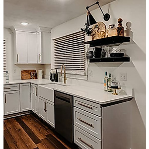 Hui Shun Floating Shelf Heavy Duty Industrial Carbon Steel Black L-Shaped Wall Mount 1 Pack (5 inches *12 inches )