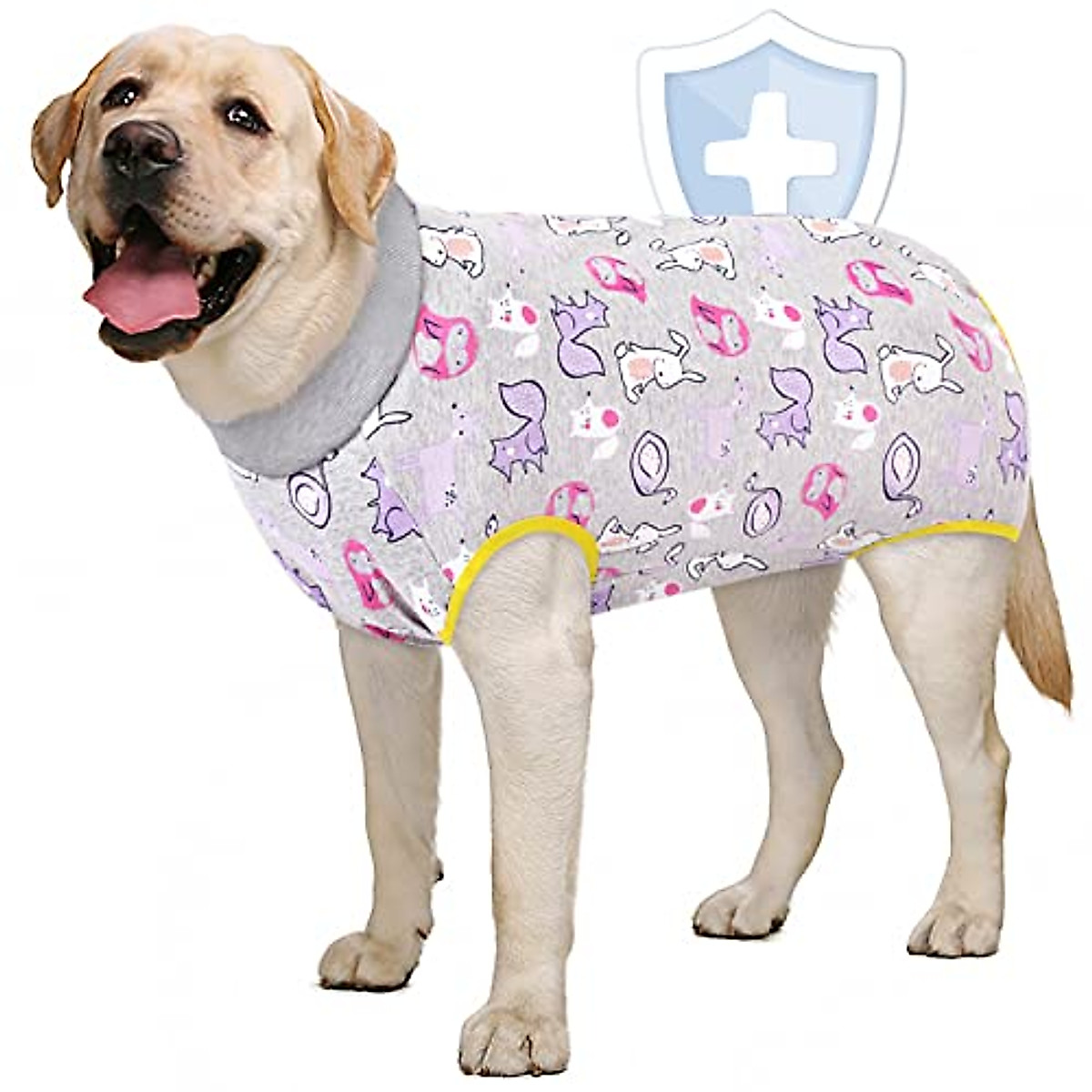 AOFITEE Dog Recovery Suit, Surgical Recovery Suit for Dog Female After Spay, Rabbit Pattern Dog Recovery Shirt for Abdominal Wounds, Anti Licking Dog Onesie Jumpsuit E-Collar Cone Alternative 3XL