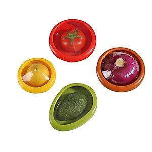 crazyliandlin Fruit Storage Containers For Fridge,Silicone Fruit Storage Box,Silicone Fruit and Vegetable Storage Containers Set for Fridge Keep Fresh(4 Pcs)