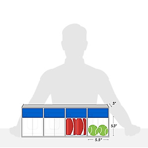 Ideal BNZ Tilt Bins, Plastic Pull Out Storage Bins, Stackable Organizer, Storage Containers with Drawers (Fastener Storage, Bead Storage Drawers), 4 Bins, White/Blue