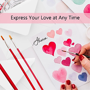 ANSSDO 50 Pack 5x7 Inch White Cotton Watercolor Cards with Envelopes, Foldable, Heavyweight 140lb, Greeting Cards for All Occasions