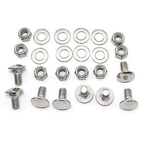 Pro Bamboo Kitchen 8 Sets Stainless Steel Carriage Bolt 5/16"-18 x 5/8 Carriage Bolts with 5/16 Nuts and Washers Self Locking Nonskid Nylon Lock Nut