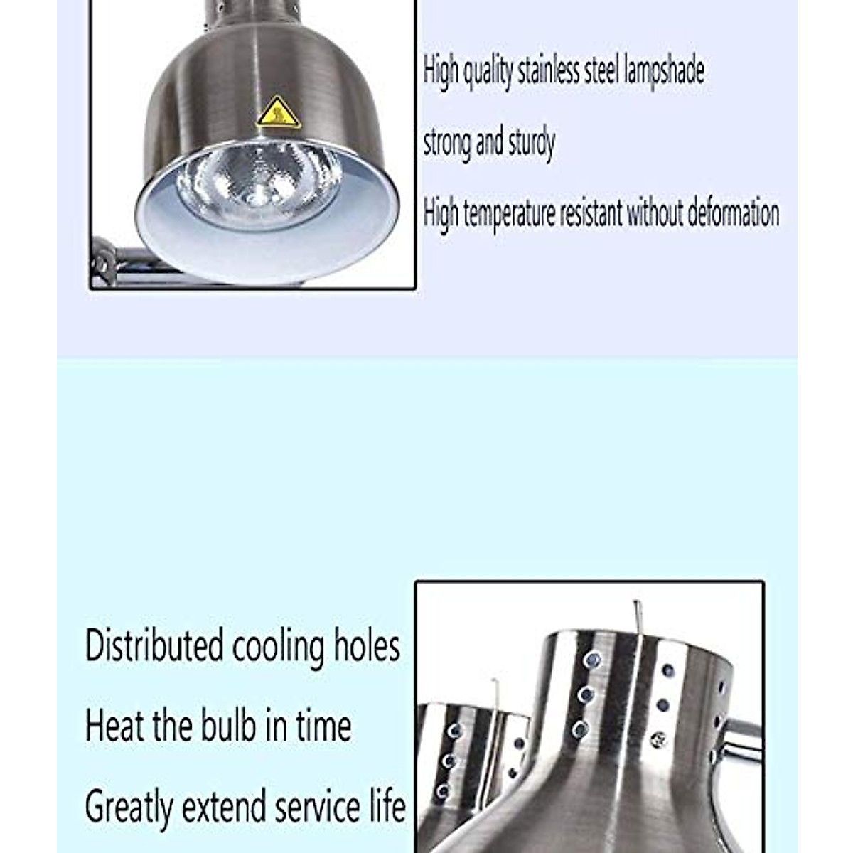Single-Head Heating lamp Buffet Hood Pizza Insulation lamp commercially Available Food Coloring Display Light Double Head Food Barbecue lamp Documentation and Household Pizza Food Warmer Suitable for