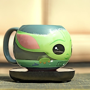 Uncanny Brands Star Wars Mug Warmer with Baby Yoda Molded Mug – Keeps Your Favorite Beverage Warm - Auto Shut On/Off