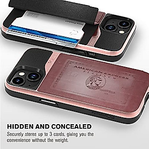VENA vCommute Wallet Case Compatible with Apple iPhone 14 (6.1"-inch), (Military Grade Drop Protection) Flip Leather Cover Card Slot Holder with Kickstand - Red