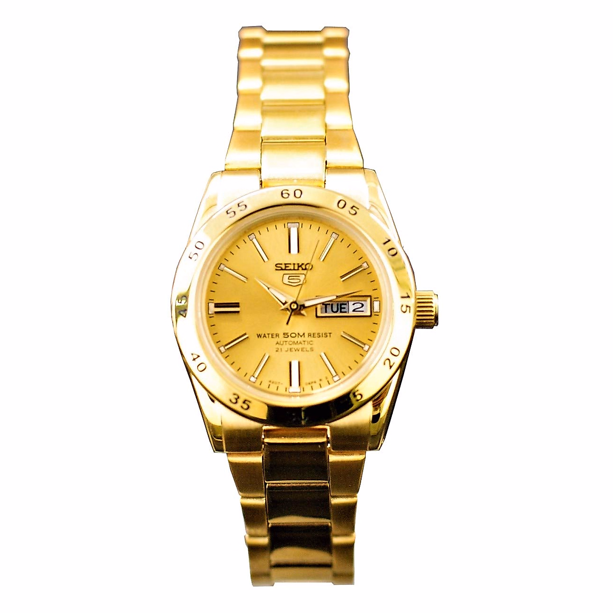 SEIKO 5 Sports Automatic Gold Dial Ladies Watch SYMG44K1